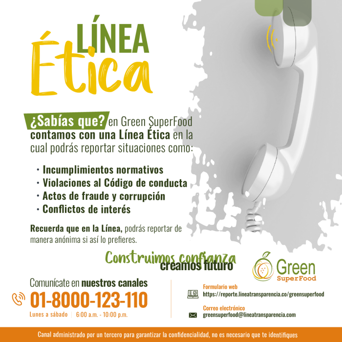 Línea Ética - GSF Global - Green SuperFood